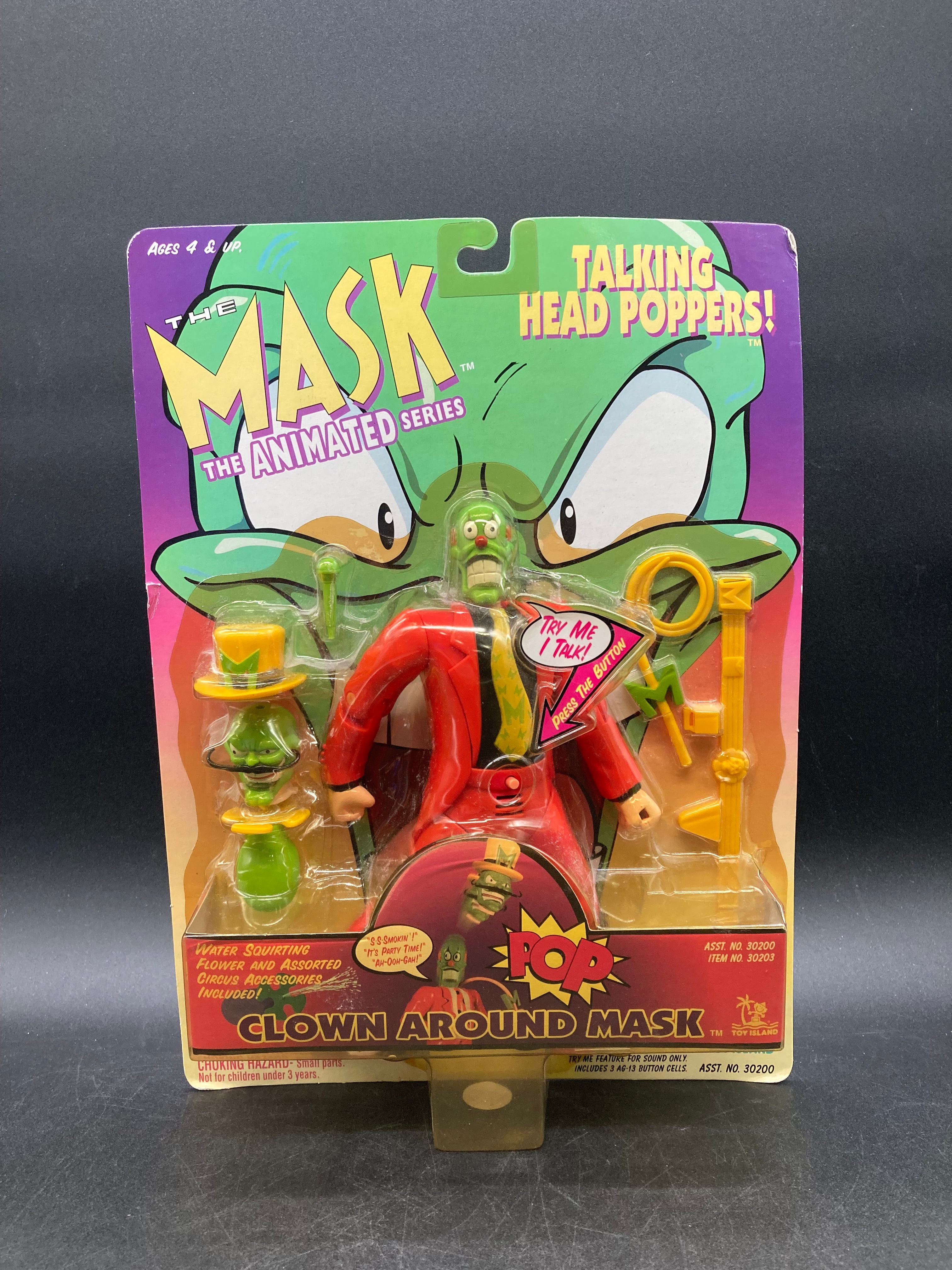 Clown Around Mask Toy Island The Mask Animated Series Talking Head Pop ...